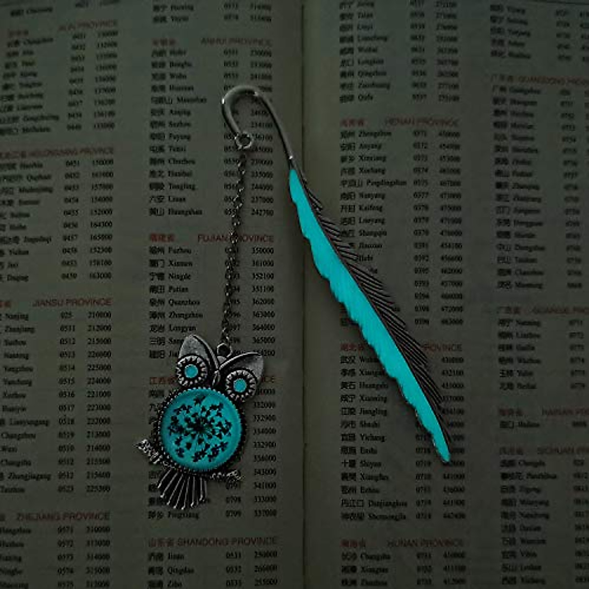 Gzrlyf Owl Bookmark Glow in The Dark Bookmark Luminous Book Markers Metal Book Lover Gifts (Luminous Bookmark)