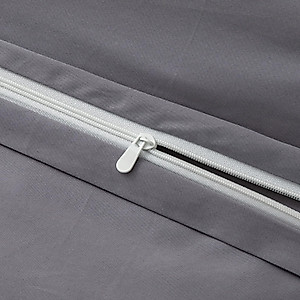 Duvet Cover Queen Size 100% Cotton Satin - Comforter Cover Set with Zipper Closure, Smooth, Breathable, Soft Sateen Weave, Hotel Comfort, 3 Pcs - 90"x90" (1 Duvet Cover & 2 Pillow Shams) Storm Gray