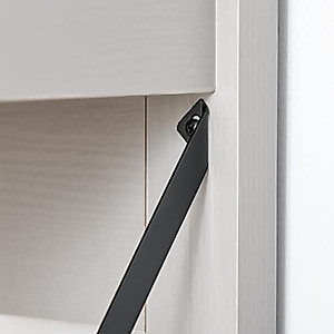 HOMCOM Farmhouse Computer Desk with Hutch and Cabinet, Home Office Desk with Storage, for Study, Light Grey