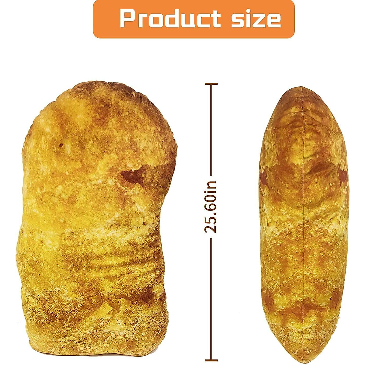 25.6in Simulation Chicken Nuggets Plush Pillow Cushion Funny Big Chicken Block Plush Pillow to Children Adult Girlfriend's Best Gift