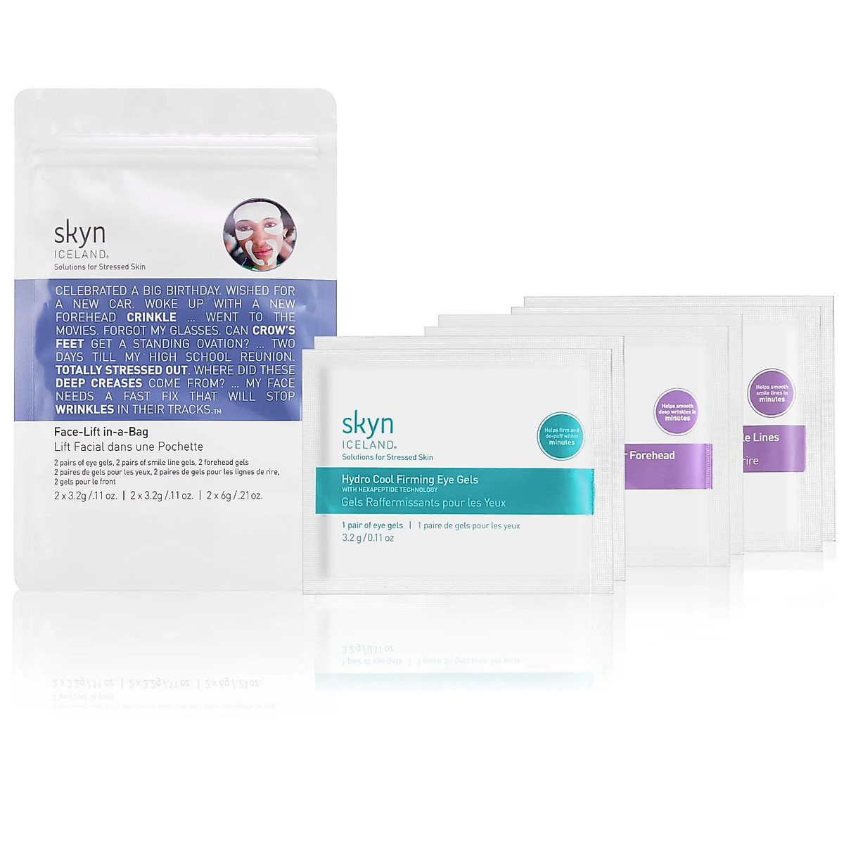 skyn ICELAND Face-Lift in-a-Bag: Essential Masks for Eyes, Forehead & Smile Lines
