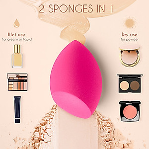 Makeup Sponge, Larbois 3-Pack Foundation Blender Beauty Sponge, Professional Make up Blending Sponge Dry & Wet Use for Powder Cream or Liquid (Red+Black+Purple)