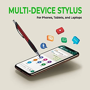 Stylus Pen, 2 in 1 Capacitive Stylus & Ballpoint Click Pen with Comfort Grip for Universal Touchscreen Devices, Tablets,iPad, iPhone 6,6 Plus, iPod, Android,Samsung Galaxy (Metallic 5 Pack)