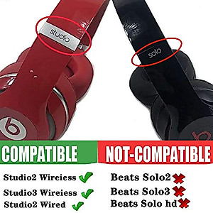 Studio Earpad Replacement - Compatible with Studio 2.0 Wireless Wired and Studio 3.0 Wireless Headphones (Black Tenth Anniversary)