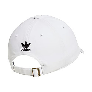 adidas Originals Men's Relaxed Fit Strapback Hat, White/Black, One Size