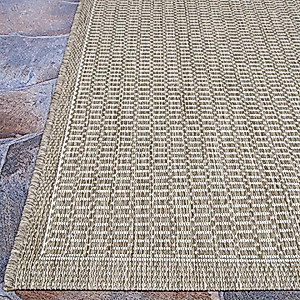 Couristan Recife Saddle Stitch Indoor/Outdoor Area Rug Champagne/Taupe, 2' x 3'7"