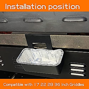 Grease Cup/Drip Catcher Pan for Blackstone Stove Griddles Replacement Part, Grill Collection Pan for Blackstone Professional Flat Top Griddle Liquid Holders 17 22 28 36inch（An extra fork is included）