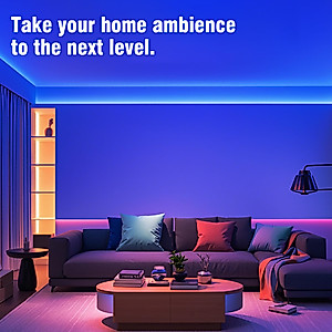 VOLIVO 100ft RGB Led Strip Lights, Color Changing Led Light Strips Kit with 24 Keys IR Remote Control, Music Sync Lighting for Bedroom, Room, Home