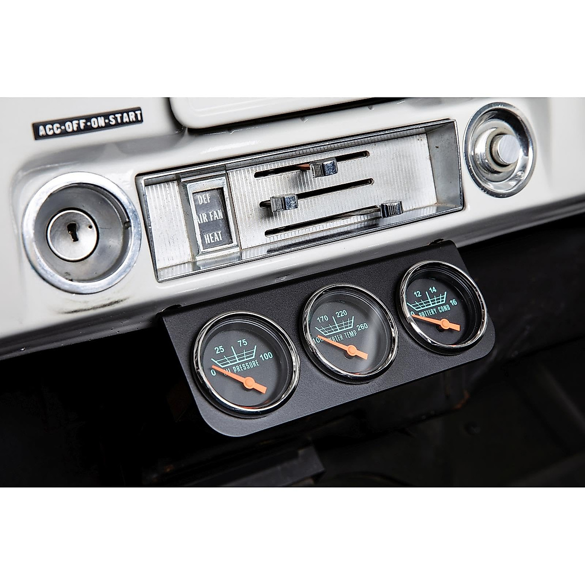 Under Dash 3-Gauge Panel for 1967-72 GM Trucks: Premium Kit with Factory-Matched Styling, Includes Volt, Oil Pressure & Coolant Temperature Gauges, LED Perimeter Lighting