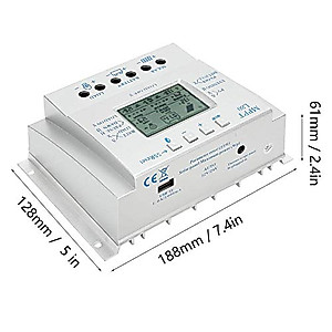 80A Solar Charge Controller, MPPT L-80 LCD Display PWM Photovoltaic Solar MPPT Charge Controller Regulador 12V/24V, Solar Panel Battery Intelligent Regulator