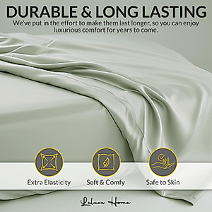 Leluxe Home Full Size Sheets Set of 4-100% Microfiber Full Size Bed Sheets with Extra Soft and Wrinkle Free - Set of 4 Sheets for Full Size Bed with Deep Pockets - Sage