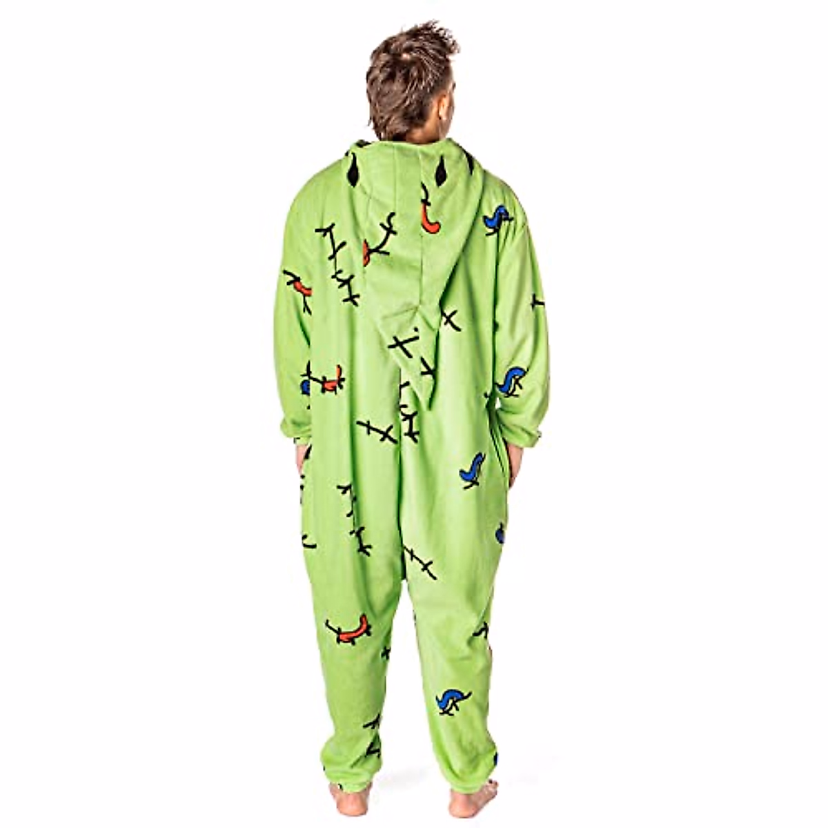 Bioworld The Nightmare Before Christmas Adult Oogie Boogie Costume Kigurumi Union Suit Pajama Outfit Green