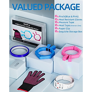 Nicpro Sublimation Tumblers Pinch Tool Set in Case, Sublimation Starter Kit with Tape&Glove, Perfect Sublimation Supplies Clamp for Pinch Tumbler 20oz
