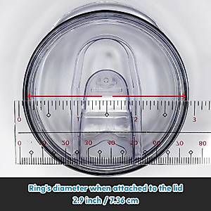 Pack of 2, 12 oz Replacement Silicon Lid Ring, 2.9 Inch Diameter - Gasket Seals, Lid for Insulated Stainless Steel Wine Tumblers, Cups Vacuum Effect, fits on Renowned Brands - White