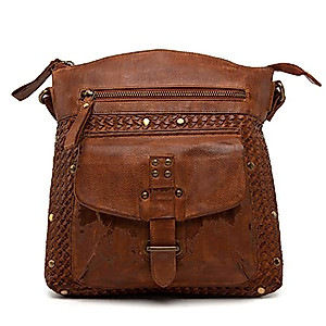 Sling Bags for Women Genuine-Leather - Vintage Multi Pocket Crossbody Purse (Copper)