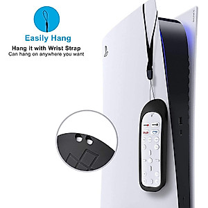 2 Pack PS5 Media Remote Cover, Protective Skin for Sony PlayStation Media Remote with Hand Strap, Shockproof, Anti-Slip, Washable, Skin-Friendly - ZEYA (Black/White)