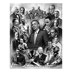 Great African American Men by Wishum Gregory, Obama King Malcolm X Marshall (20x24)