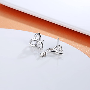 Irish Celtic Knot Stud Earrings 925 Sterling Silver Triquetra Jewelry Gifts for Women