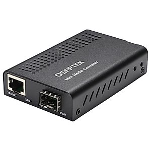 10G Media Coverter, 10 Gigabit Fiber to 10G Copper UTP Ethernet Media Converter, Mini Unmanaged 1x 100M/1G/2.5G/5G/10GBase-T RJ45 to 1x 10GBase-X SFP+ Slot 10Gigabit Ethernet Media Converter