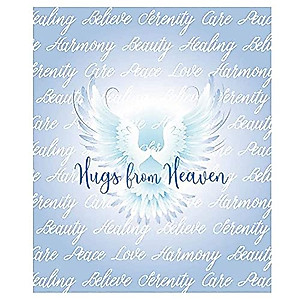 Hugs from Heaven Velvet Luxury Throw Blanket 50x60 Soft Sentiments Blue