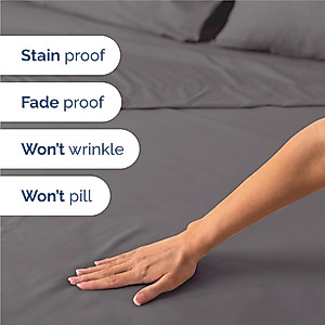 King Size Sheet Set - 6 Piece Set - Hotel Luxury Bed Sheets - Extra Soft - Deep Pockets - Easy Fit - Breathable & Cooling Sheets - Wrinkle Free - Comfy - Gray - Grey Bed Sheets - Kings Sheets - 6 PC