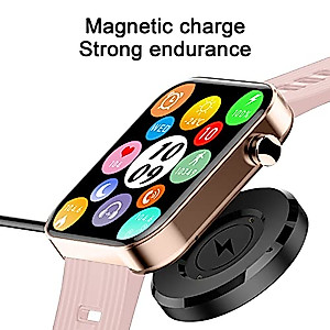 Bzdzmqm Smart Watch for Android Phones for iPhone, 1.96-inch HD Large Screen Smartwatch, Bluetooth Call Health Detection with Password Lock Sports Watch with Text and Call