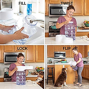 PetFusion H2O Gravity Pet Water Dispenser. Durable 2.5 Gallon Water Feeder. Automatic Water Station for Cats & Small, Medium, Large Dogs, Transparent (PF-GW1)