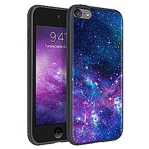 BENTOBEN iPod Touch 7th Generation Case, iPod Touch 6th / 5th Generation Case, Slim Fit Glow in The Dark Soft Flexible Bumper Protective Anti Scratch Non-Slip Cute Phone Cases Cover, Nebula Galaxy
