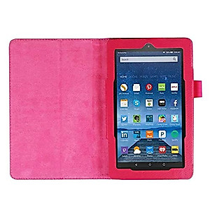 Luxury Folio Stand PU Leather Case Cover For Amazon Kindle New Fire 7 2019 2017 SR043KL 2015 HD7 SV98LN 7" (5th 7th 9th Generation, 2015 2017 2019 Release) (Black)