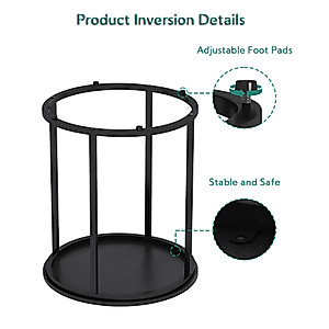 Yusong Round End Table, 20" Accent Small Side Table Nightstand Modern Bedside Table for Living Room Bedroom Office Small Spaces,Black
