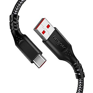Fasgear Warp Charge 30W Cable for Oneplus 8 Pro 8, 7 Pro 7T, [3ft] USB C Cable Dash Charging 20W Fast Charge Nylon Braided Data Type-C Cord Compatible with One Plus 7 6T 6 5T 5 3T (1m, Black)
