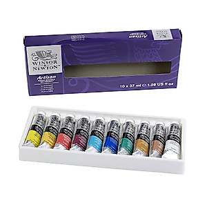 Winsor & Newton Artisan Water Mixable Oil Color Paint Set, 1.25-oz (37ml) Tubes, Set of 10