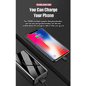 Portable Charging Earbud True Wireless LED Digital Display Y33 Earbud TWS Pro Ear Phones with Power Bank 10000mAh (Black)