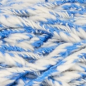 Lion Brand Yarn Twisted Cotton Blend Yarn, Blue/Ecru