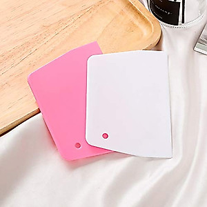 10 Pcs Trapezoidal Dough Scrapers, Hard Plastic Cutters, Food-safe Plastic Dough Cutter, Bench Scraper with Small Hole, Multipurpose Kitchen Gadgets Food Scrapers for Baking Pasta Pastry Pizza Cake