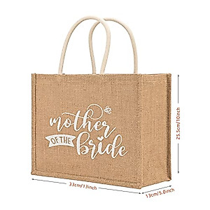 PARBEE Wedding Gift Bag Bridal Shower Jute Tote Bags, Gift Bag for Engagement, Bachelorette, Wedding Party, Honeymoon - Mother of the Bride
