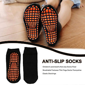 7 Pairs Anti-Skid Socks Trampoline Socks Adults Ankle Socks with Grips for Hospital, Yoga, Fitness and Exercise