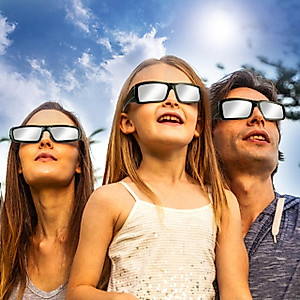 Keyaluo Solar Eclipse Glasses AAS Approved 2024 - ISO 12312-2:2015(E) & CE Certified, 3 Pack Durable Plastic Eclipse Glasses for Direct Sun Viewing