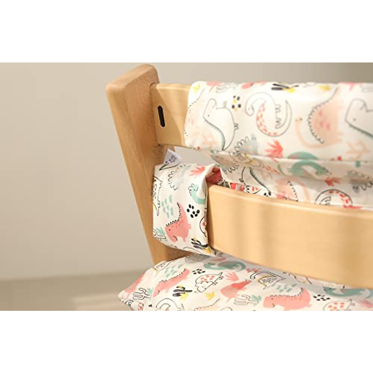 Gembebe Polyester Waterproof Cushion Set Compatible with Stokke Tripp Trapp High Chair (Dino Friends)