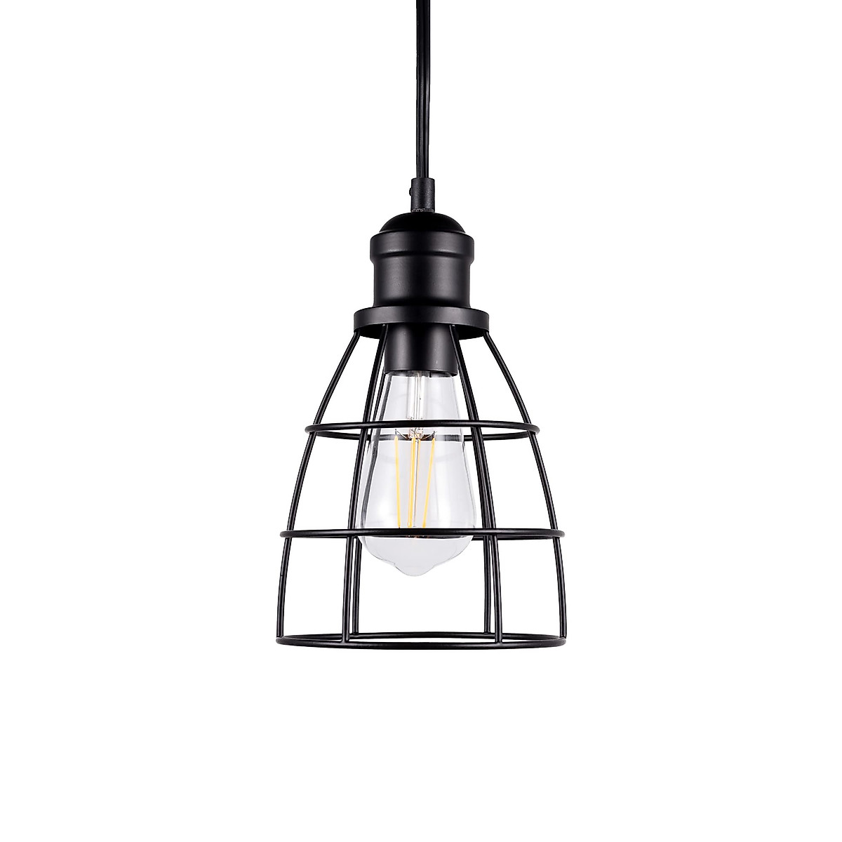 LIT-PaTH Plug in Pendant Lighting, Hanging Light Kits with ON/Off Switch, 15 Feet Cord, Bulbs Not Included, Black, 2-Pack