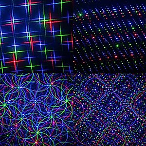 Motion Pattern Firefly 3 Models in 1 Continuous 18 Patterns LEDMALL RGB Outdoor Laser Garden and Christmas Lights with RF Remote Control and Security kit