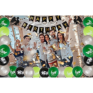 Dragon Birthday Party Decorations Dungeons and Dragons Theme Fantasy Party Supplies Including Dragon Cake Decoration and Toppers, Dragon Balloon Garland and Birthday Banner