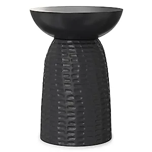 SIMPLIHOME Boyd SOLID MANGO WOOD 13 inch Wide Round Contemporary Wooden Accent Table in Black, Fully Assembled, for the Living Room and Bedroom