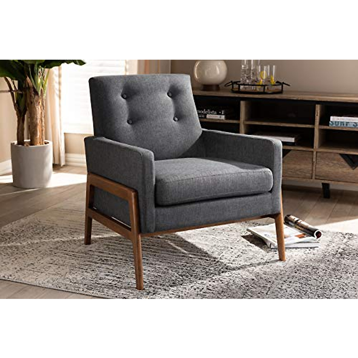 Baxton Studio Chairs, One Size, Dark Grey