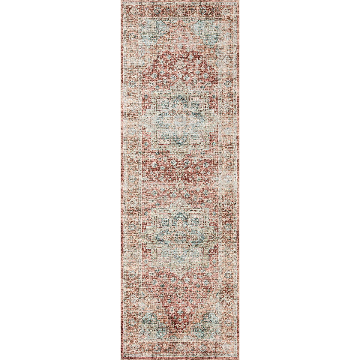 Loloi II Heidi Collection HEI-01 Terracotta/Aqua 6'-0" x 9'-0" Area Rug