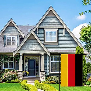 Pretty_jessie Germany Flag German Garden Flags 12x18 Double-Sided Small Burlap Yard Flag Decorations for Outdoors(Germany)