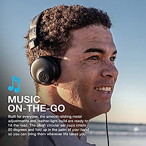 JLab Studio On-Ear Headphones | Wired Headphones | Tangle Free Cord | Ultra-Plush Faux Leather with Cloud Foam Cushions | 40mm Neodymium Drivers with C3 Sound | Black