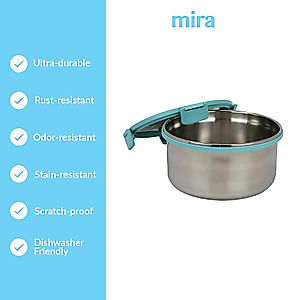 MIRA Stainless Steel Salad Bowl Lunch Container - 6 Cup Salad To Go Bowl, Frost