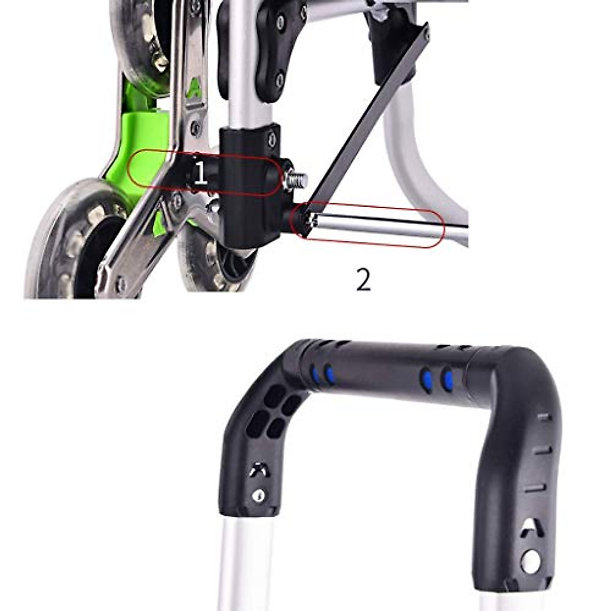 ATAAY Shopping Cart Stair Climbing with 6 Wheels for Grocery Market Travel Lightweight Mobility Shopping Trolley Luggage Organisation Bags (Orange)