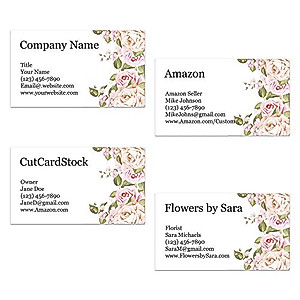 Custom Printed 100% Recycled Card Stock Business Cards - Thick Sturdy Stock - 3.5" x 2" - 100% Recycled Content - 100% Made in the U.S.A. (Rose Pink, 100)